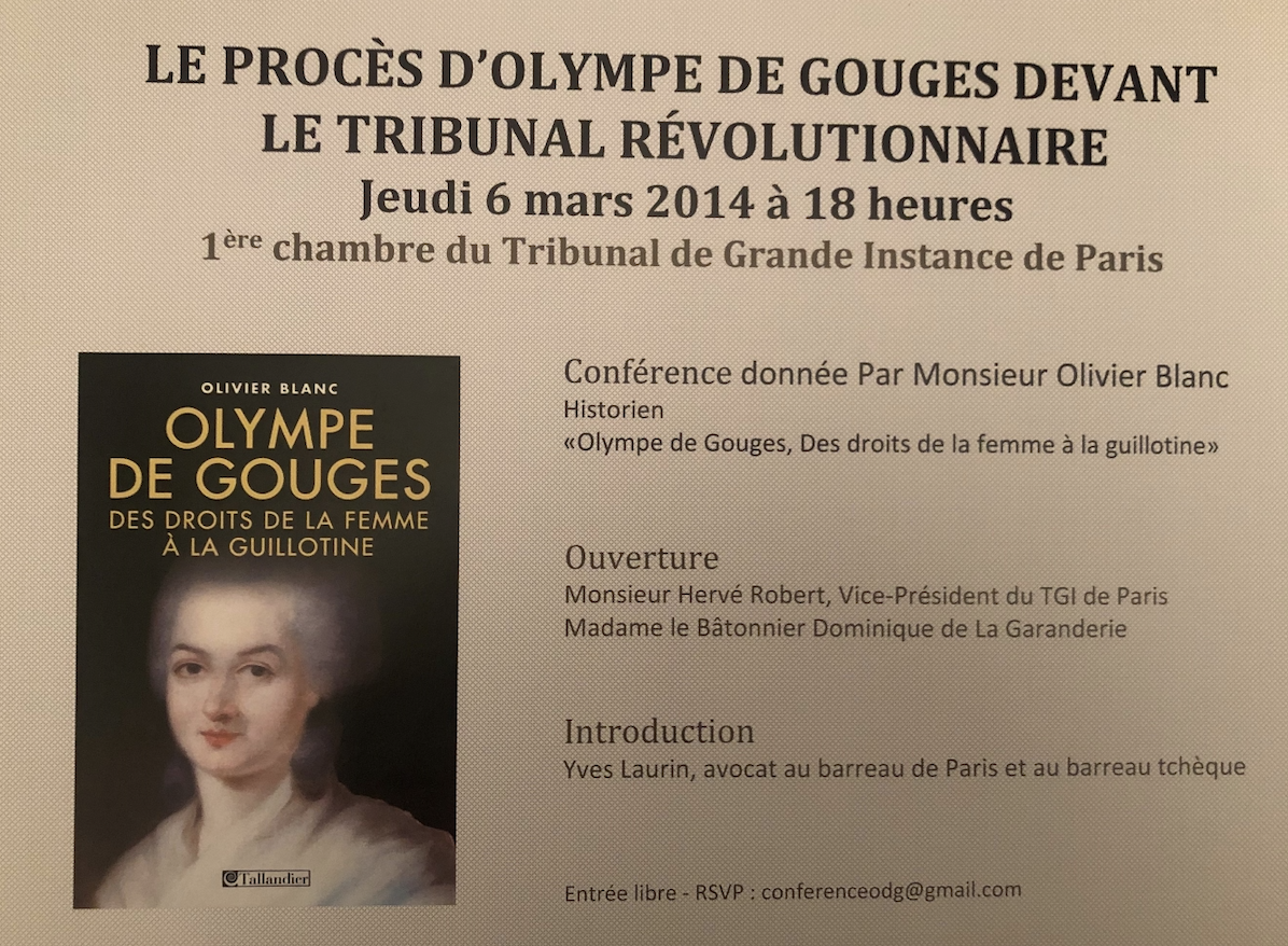 Le procès d’olympe de gouges devant le tribunal révolutionnaire ...